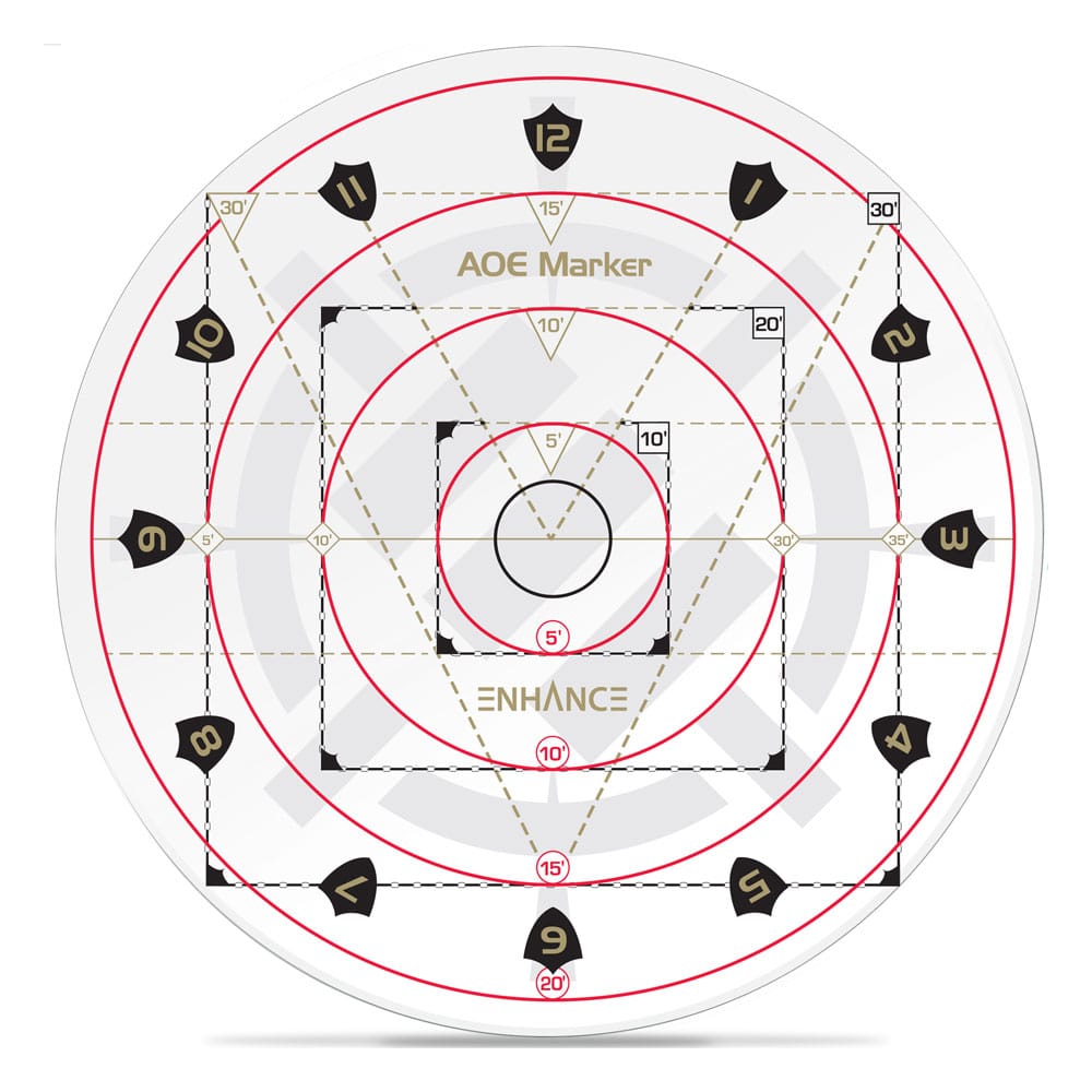 Enhance RPG Series 30ft Spell AoE Damage Template | GeekUp.pl